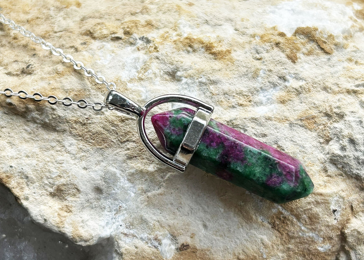 Ruby In Zoisite Double Terminated Point Necklace – Hart, Body and Soul