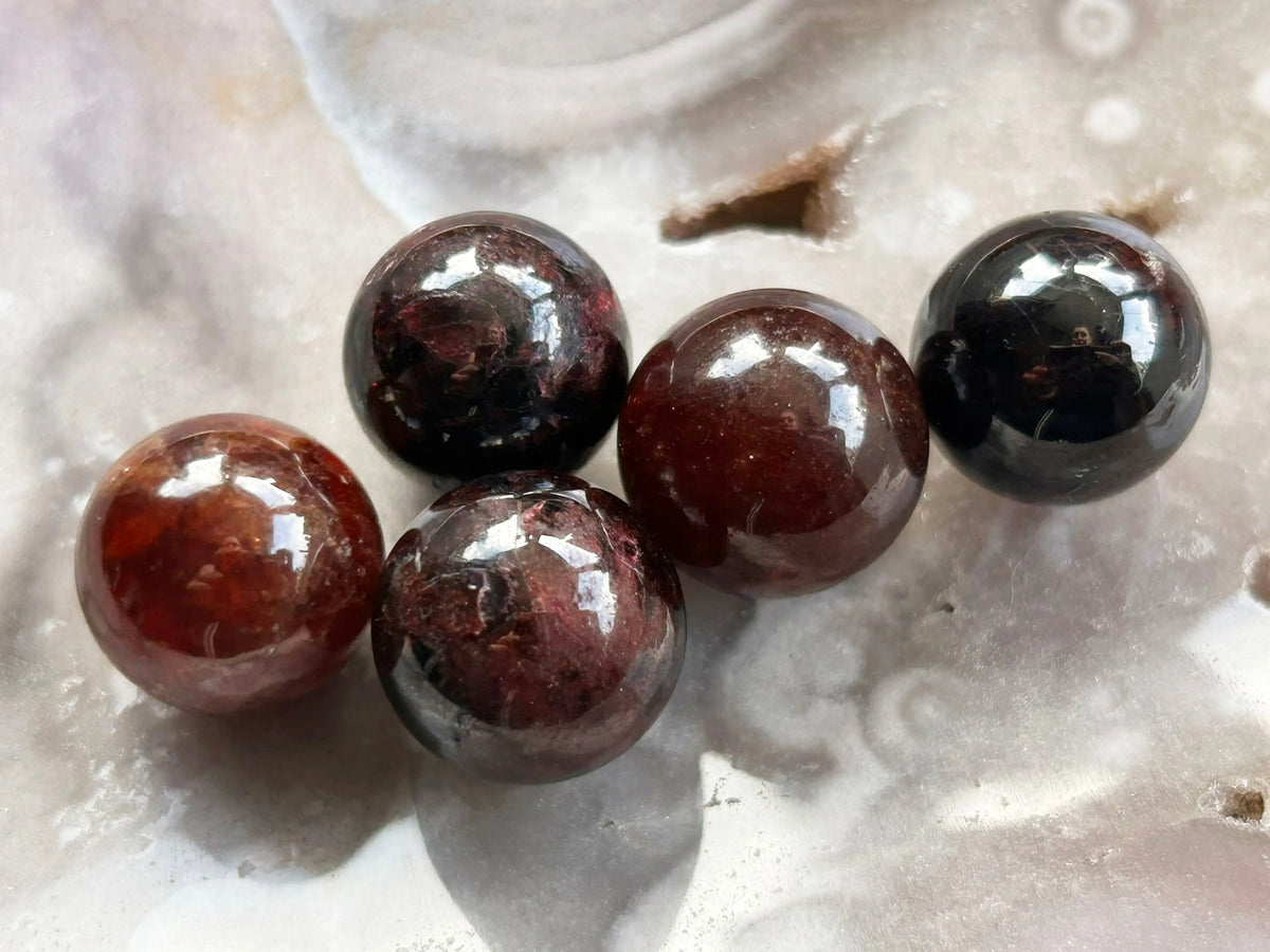 Garnet Mini Spheres | January Birthstone Crystals UK – Hart, Body and Soul