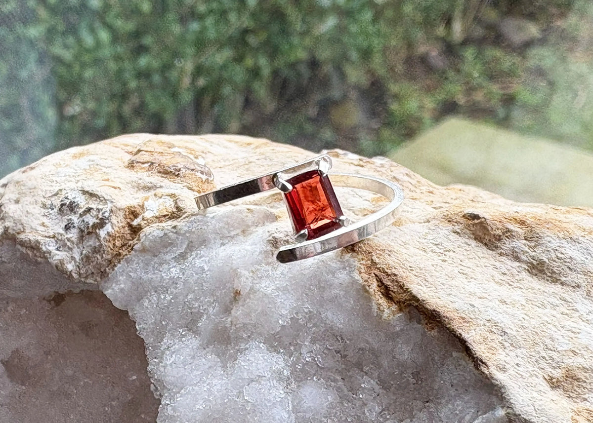Adjustable Garnet Ring Sterling Silver | January Birthstone UK – Hart ...